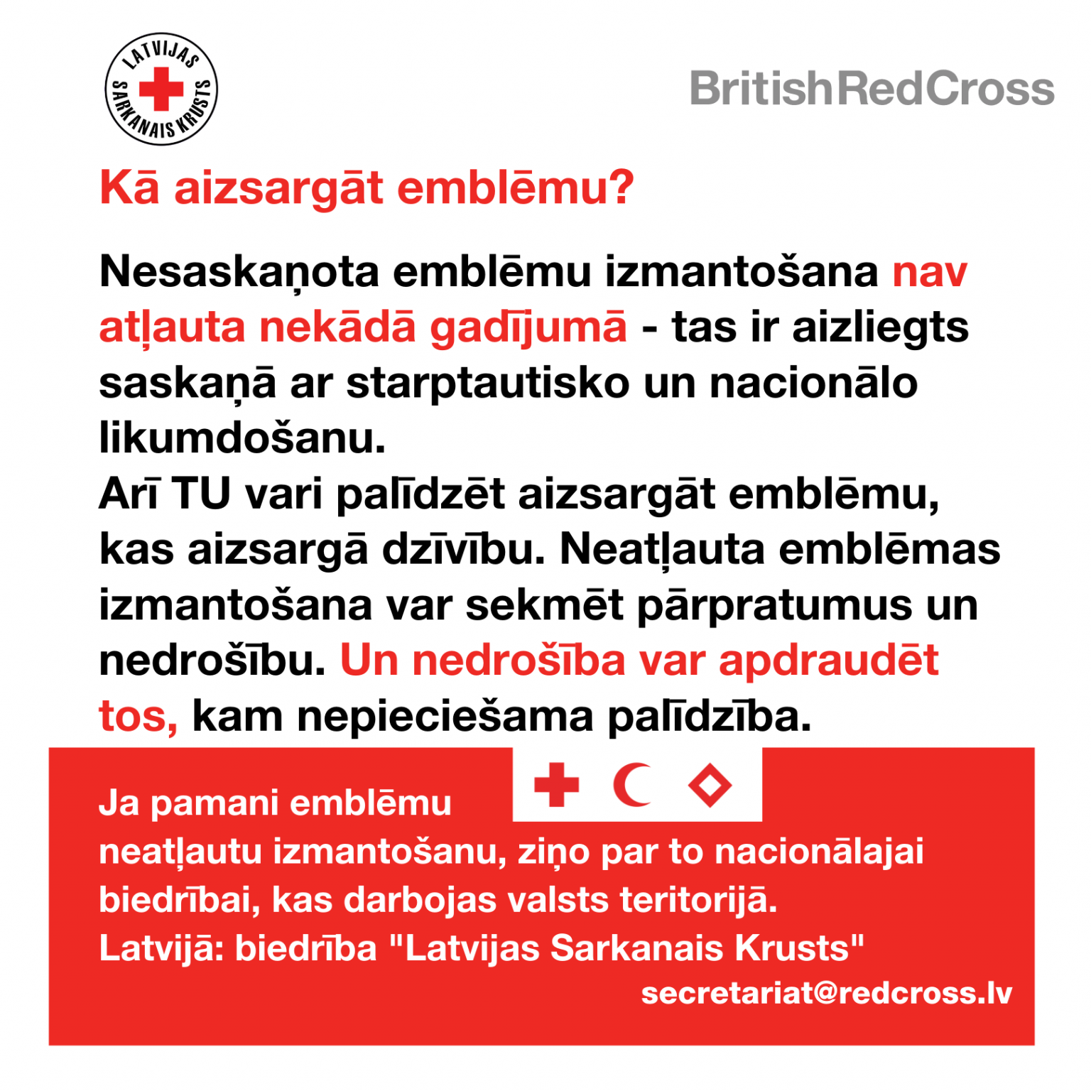 Sarkanā Krusta emblēma: PASKAIDROTA Latvijas Sarkanais Krusts